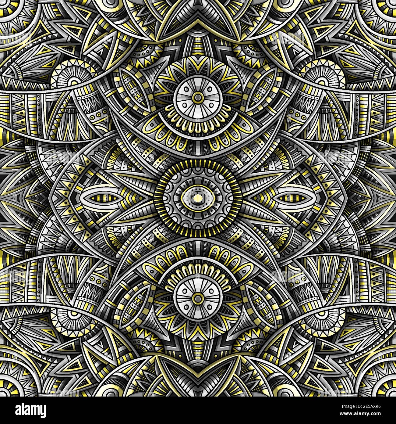 Abstract ethnic vintage yellow and grey background Stock Vector Image ...