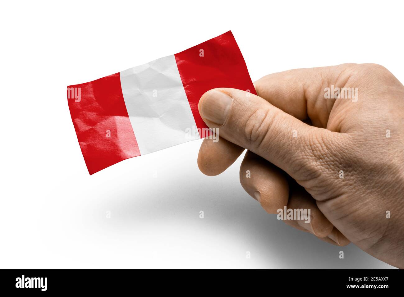 Peru flag hand hi-res stock photography and images - Alamy
