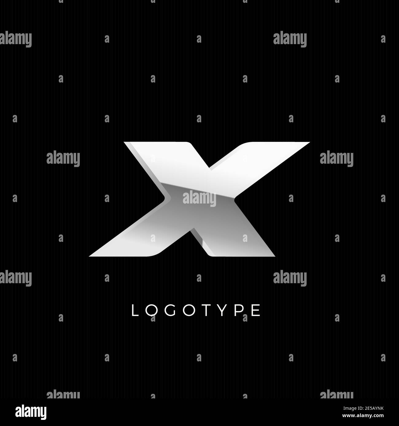 Steel X letter. Business monogram with stainless or chrome effect ...