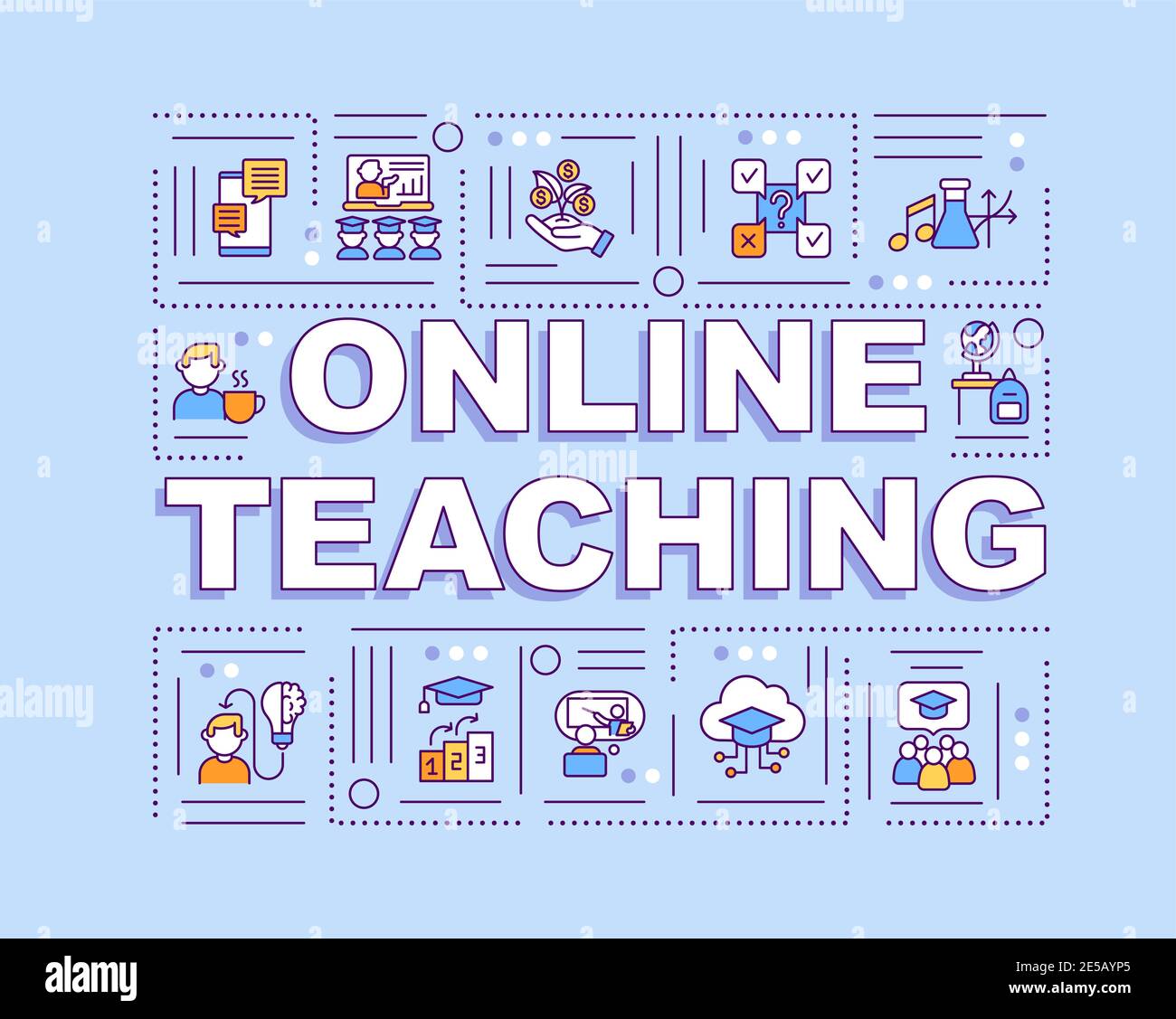 Online teaching word concepts banner Stock Vector Image & Art - Alamy
