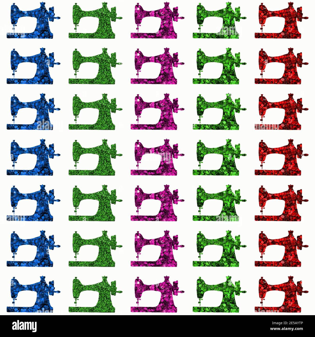Illustration of a pattern of sewing machineoutlines filled with ...
