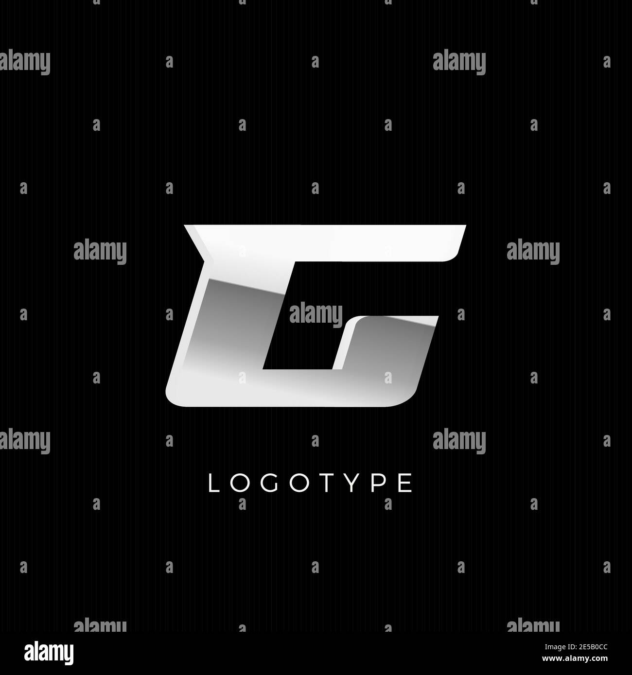 Steel G letter. Business monogram with stainless or chrome effect ...