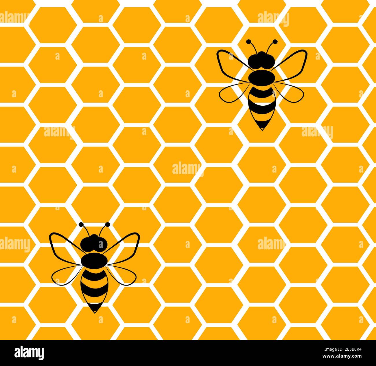 Background with bees and honeycombs. illustration Stock Photo - Alamy
