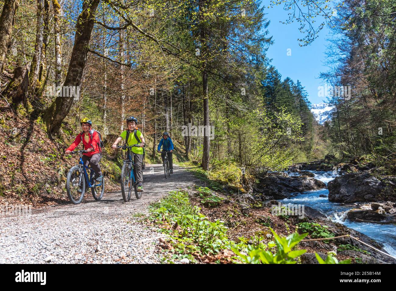 Springtime cycling tour with family and friends Stock Photo - Alamy