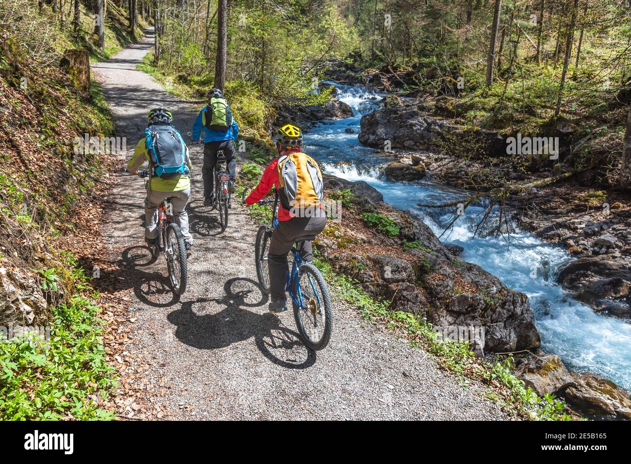 Springtime cycling tour with family and friends Stock Photo - Alamy