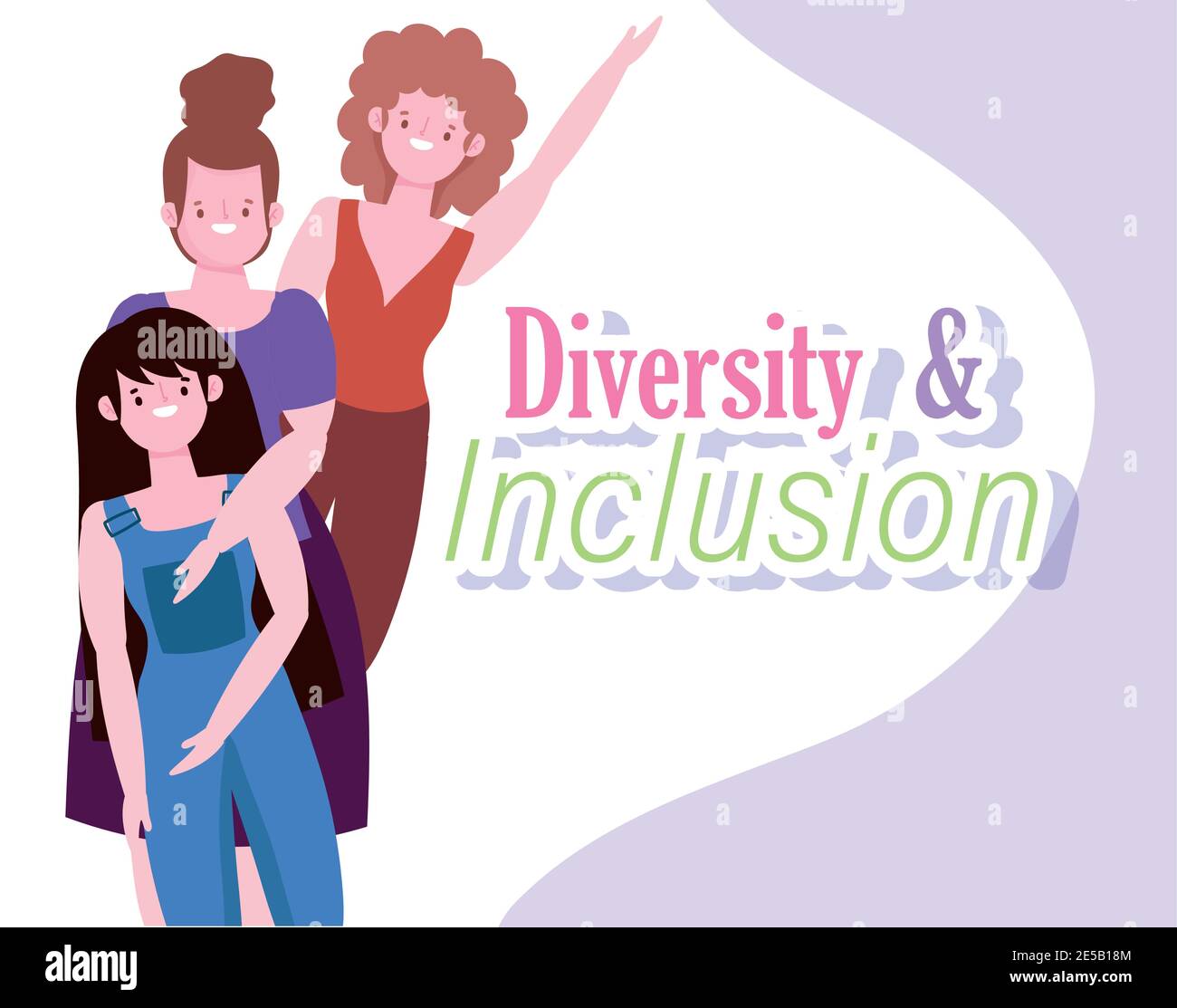 female women together diverse and inclusion concept vector illustration ...