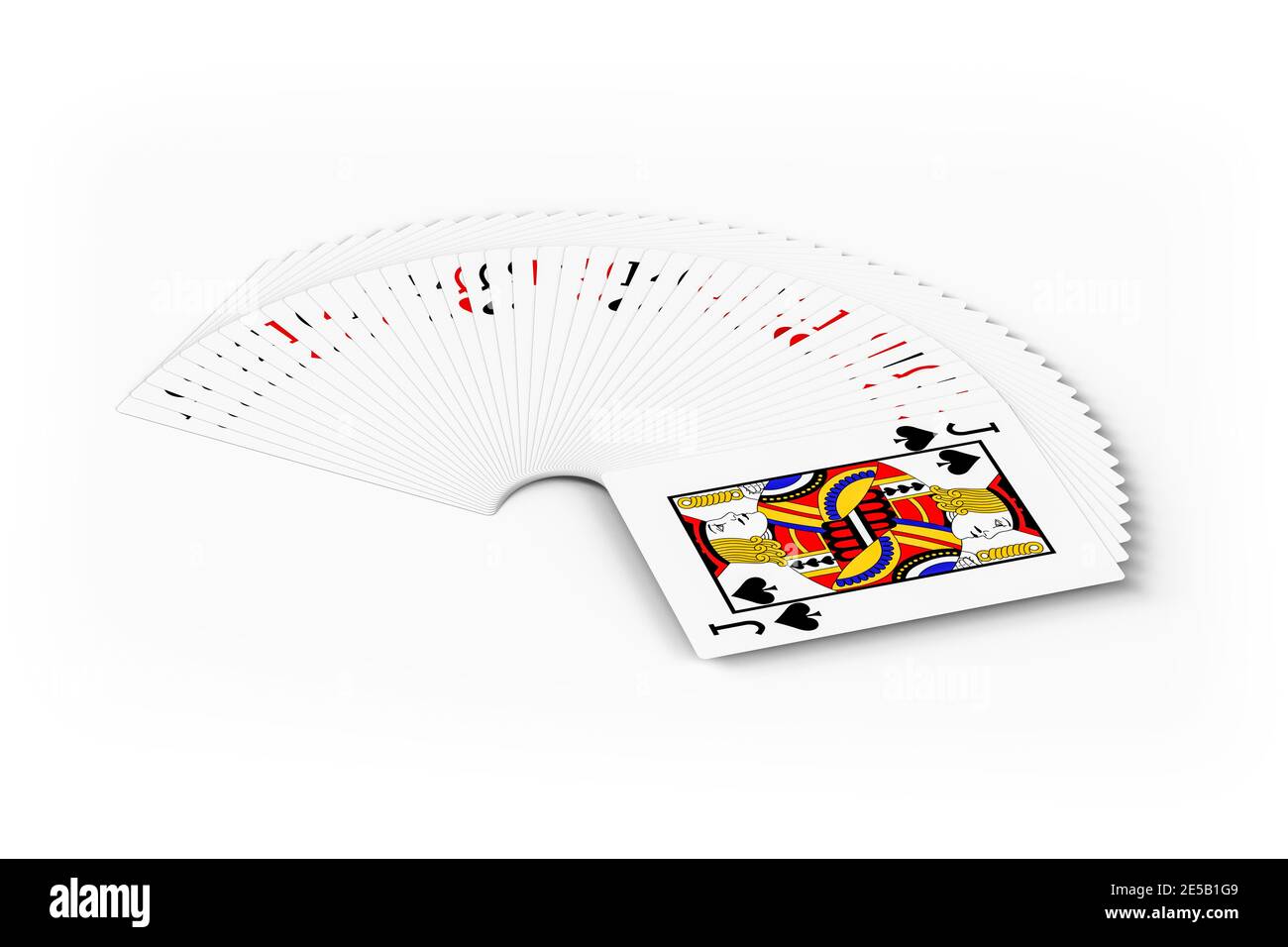 Playing cards - unfolded deck of cards isolated on white background ...