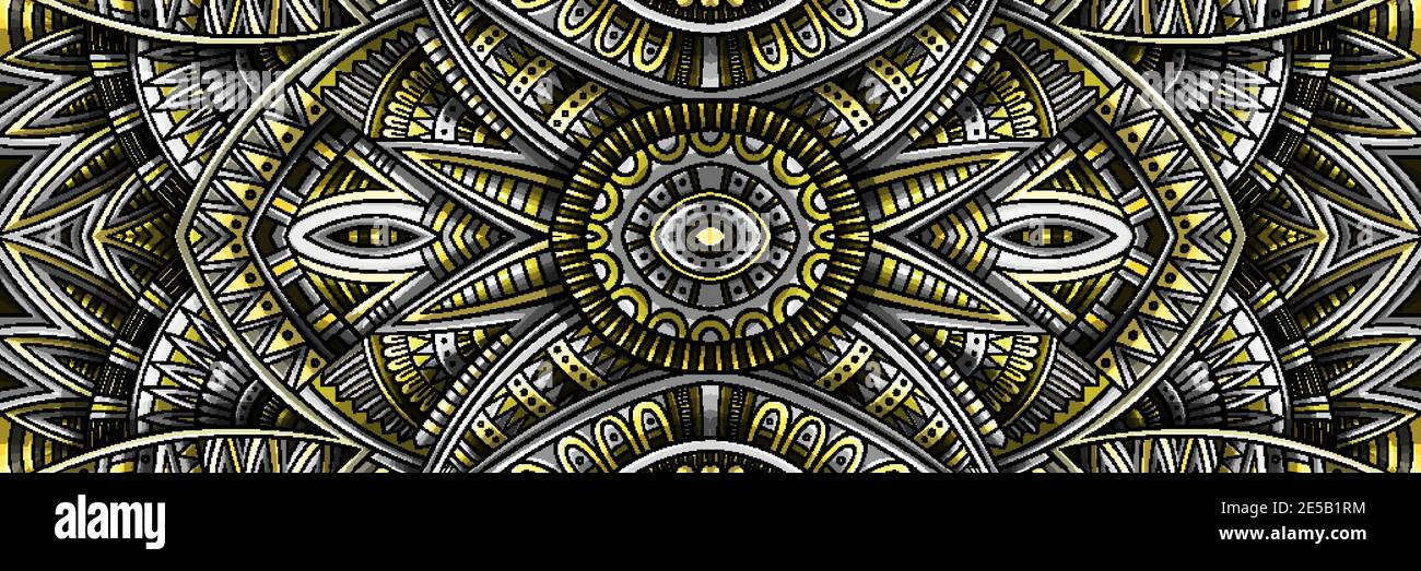 Abstract ethnic vintage yellow and grey background Stock Vector Image ...