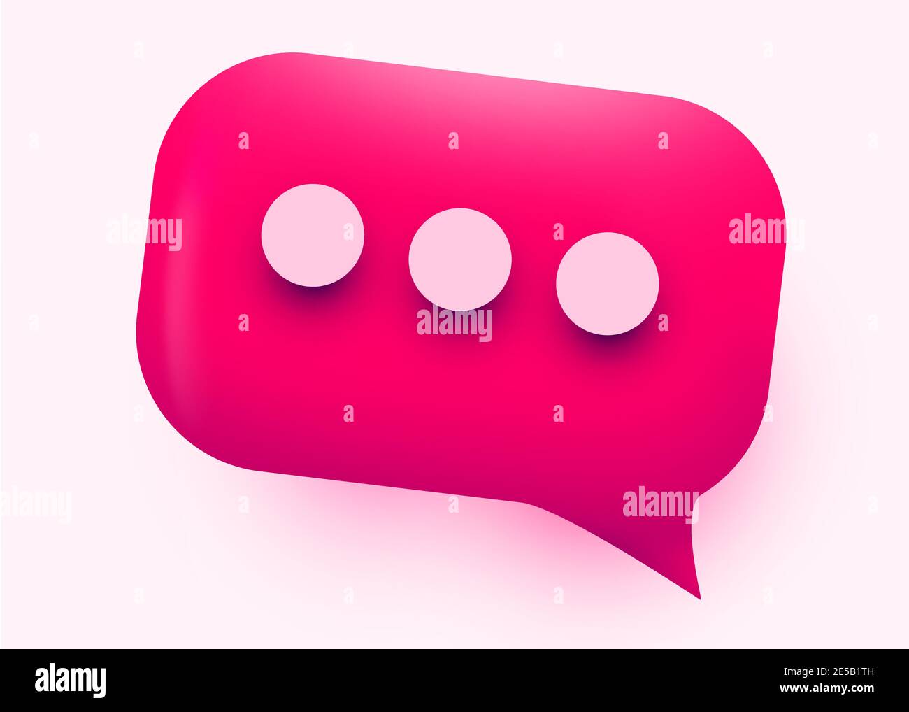 Pink glossy speech bubble illustration. Social network communication ...