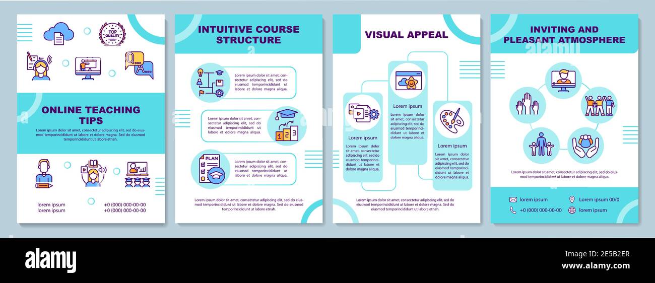 Online teaching tips brochure template Stock Vector Image & Art - Alamy