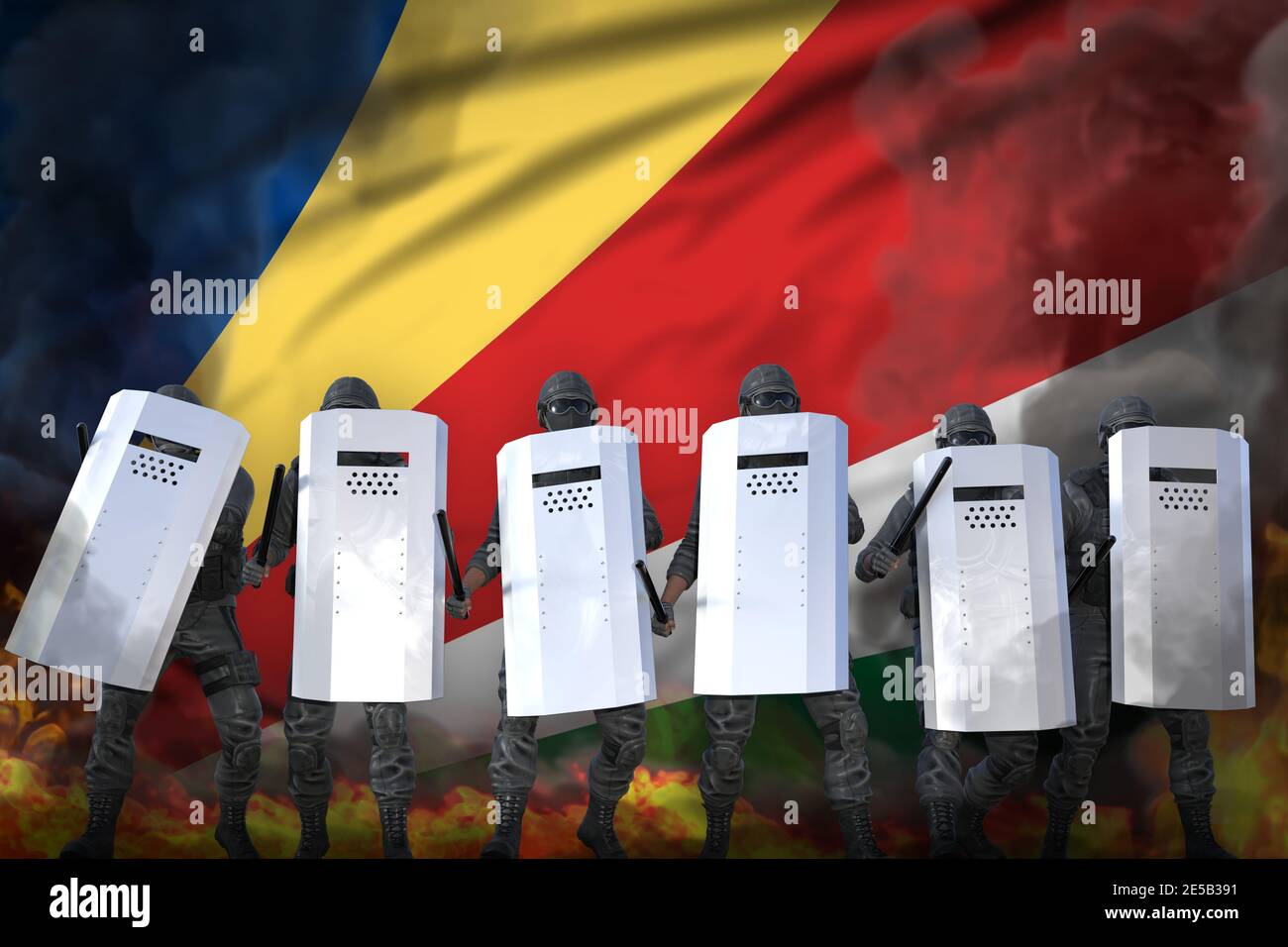 Seychelles police special forces protecting country against disorder ...