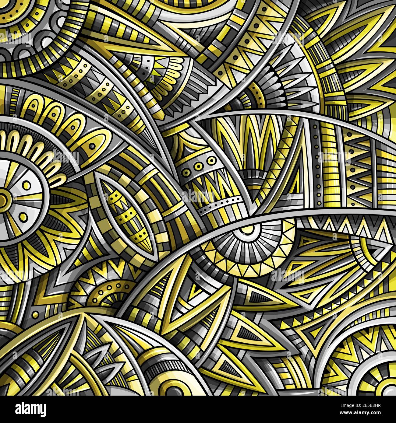 Abstract ethnic vintage yellow and grey background Stock Vector Image ...