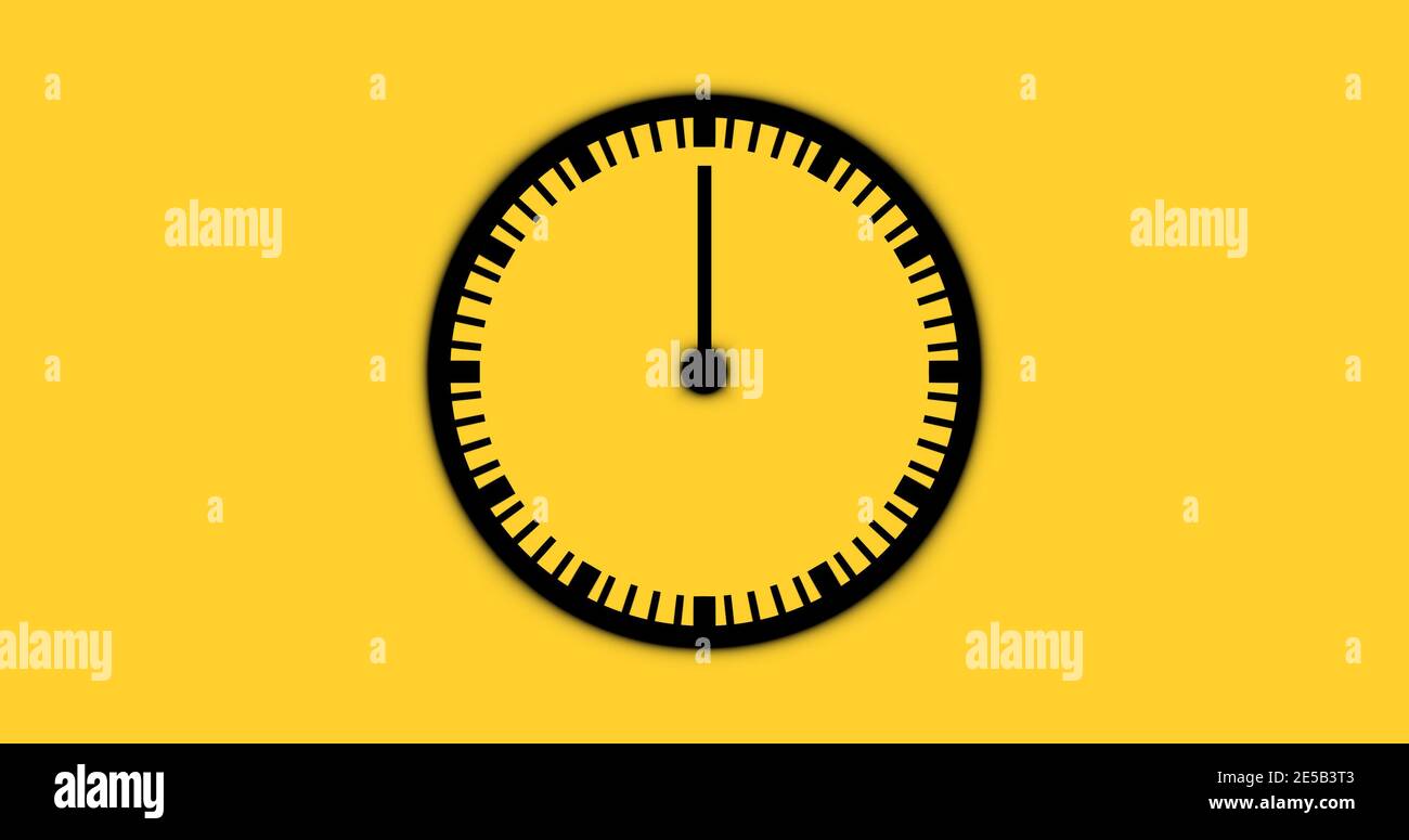 Beautiful 2d flat clock isolate on yellow background. concept of time ...