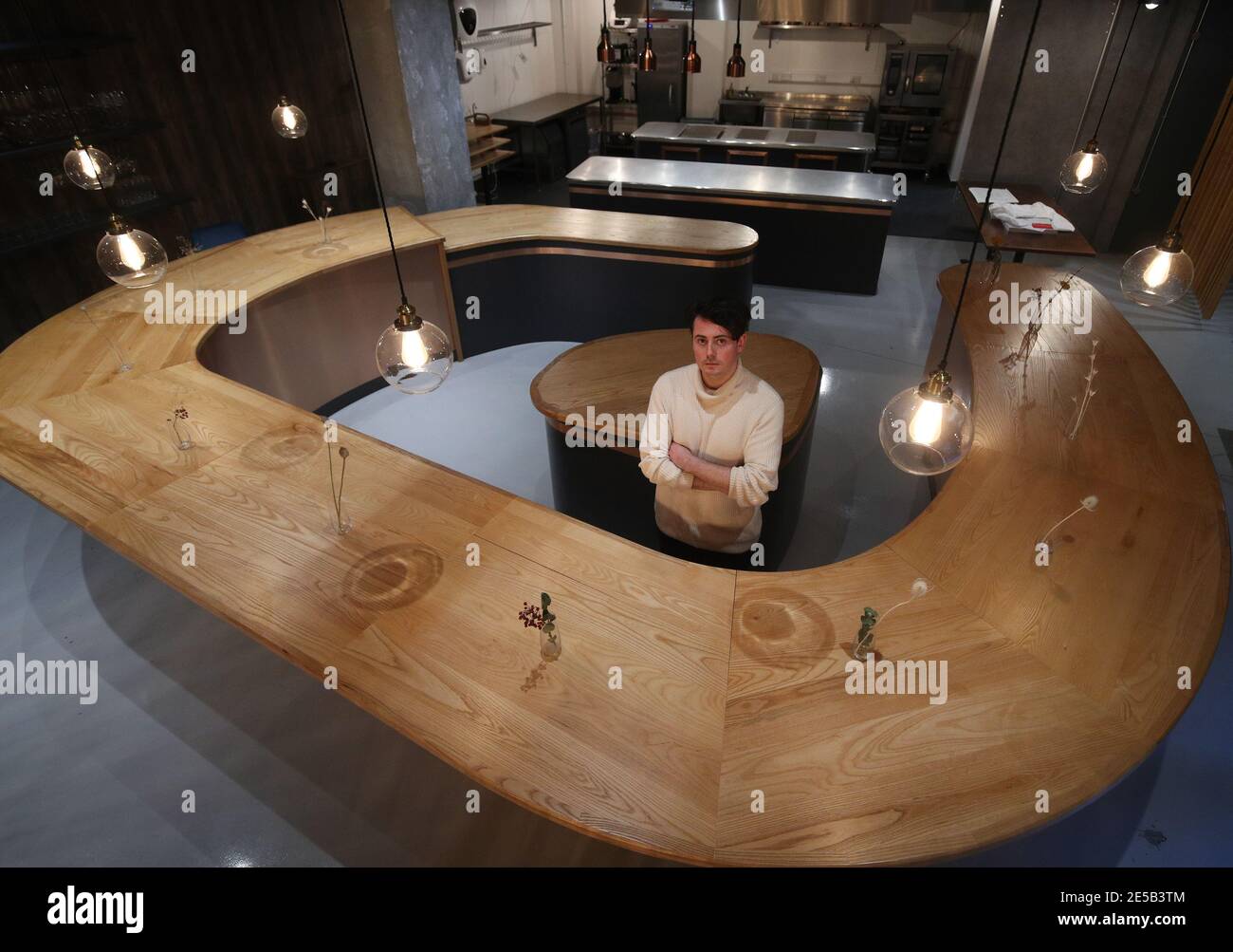 Chef Andy Beynon at his restaurant Behind in Hackney, east London ...