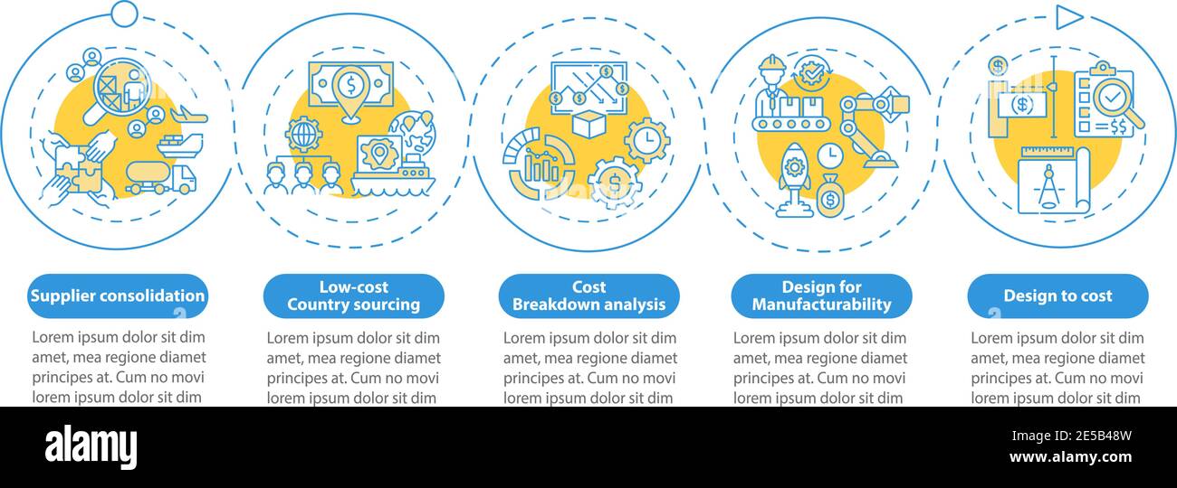 Cost reduce vector infographic template Stock Vector Image & Art - Alamy