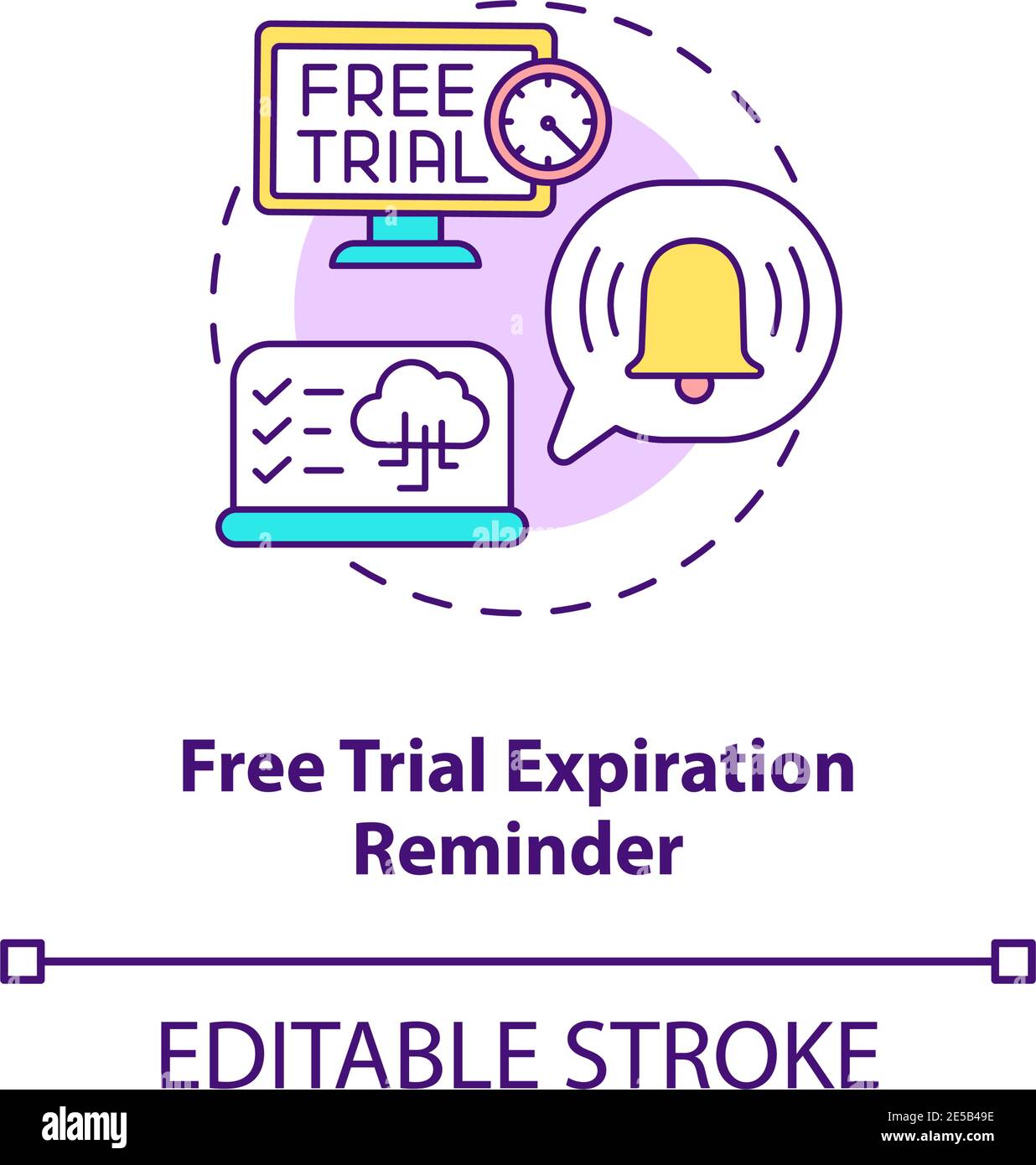 Free trial expiration reminder concept icon Stock Vector Image & Art ...