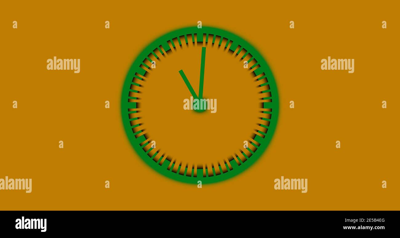 Beautiful 2d flat clock isolate on orange background. concept of time ...