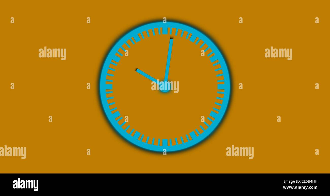 Beautiful 2d flat clock isolate on orange background. concept of time ...