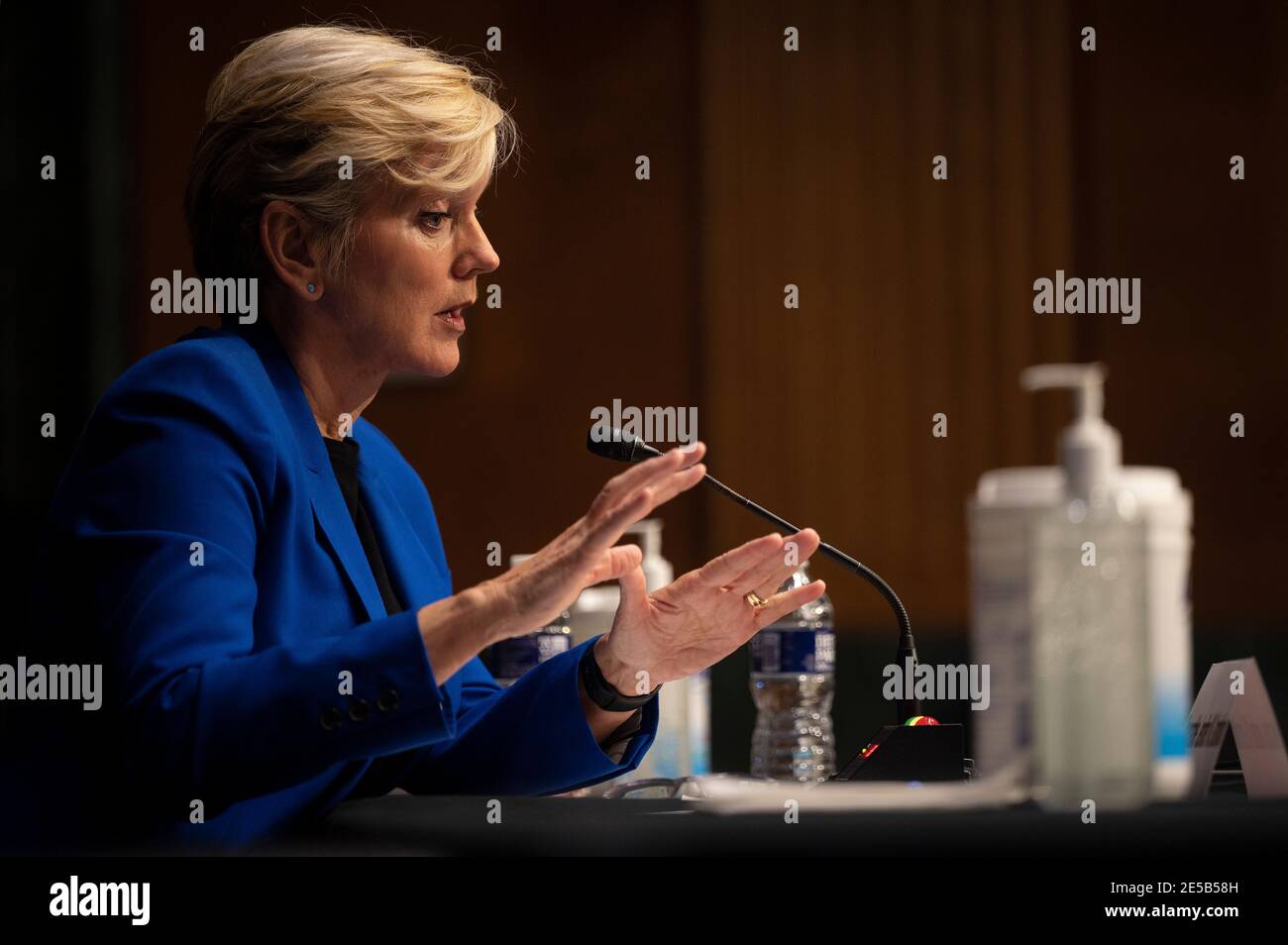 Former Michigan Governor Jennifer Granholm testifies before the Senate ...