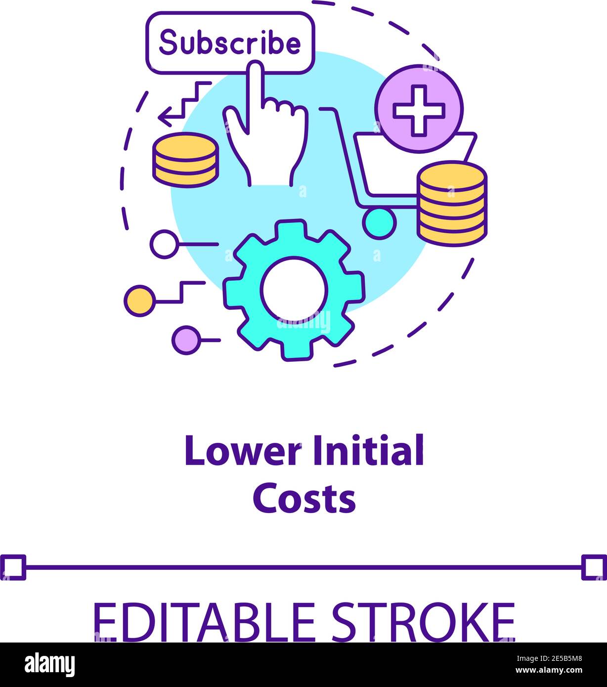 Lower initial costs concept icon Stock Vector Image & Art - Alamy