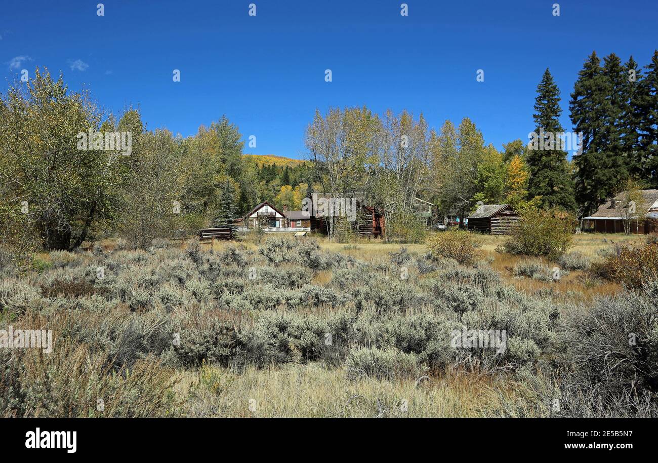 Idyllic village - Rocky Mountains, Colorado Stock Photo - Alamy