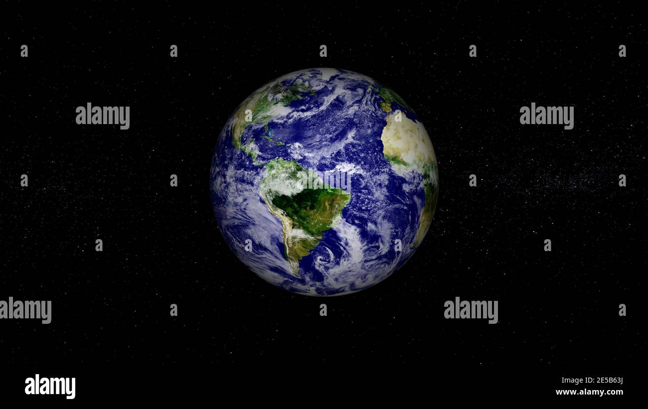 3d rendered photo realistic earth planet. Beautiful green earth planet ...