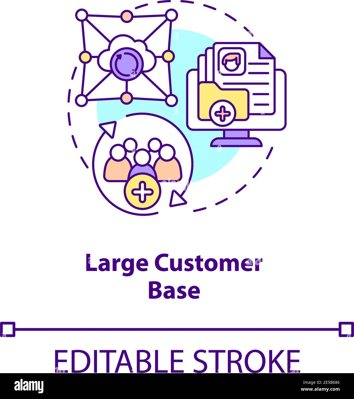 Large customer base concept icon Stock Vector Image & Art - Alamy