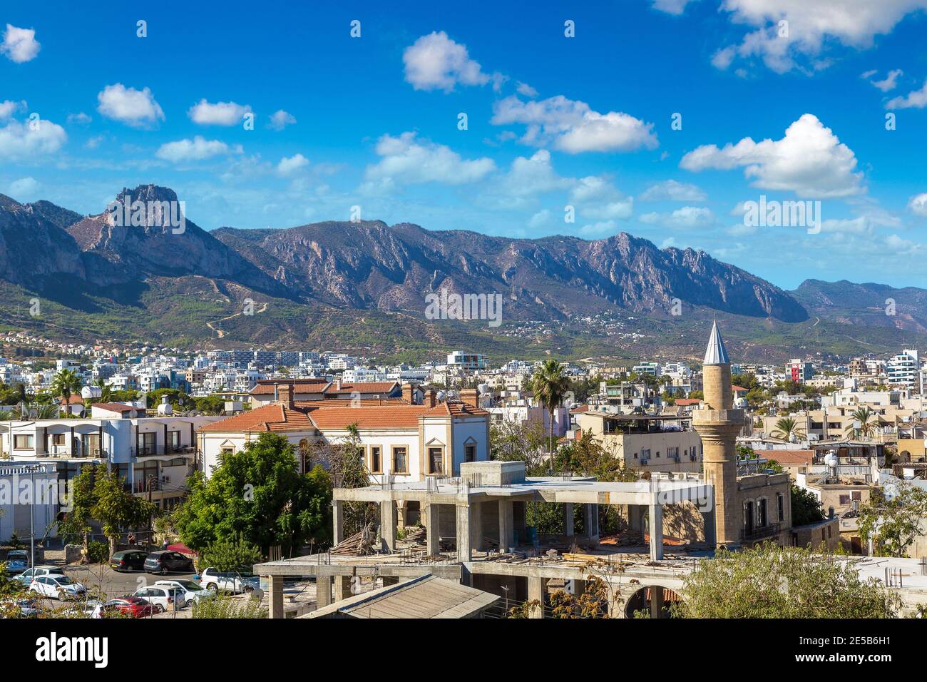 Panorama of Kyrenia (Girne) in North Cyprus in a beautiful summer day ...