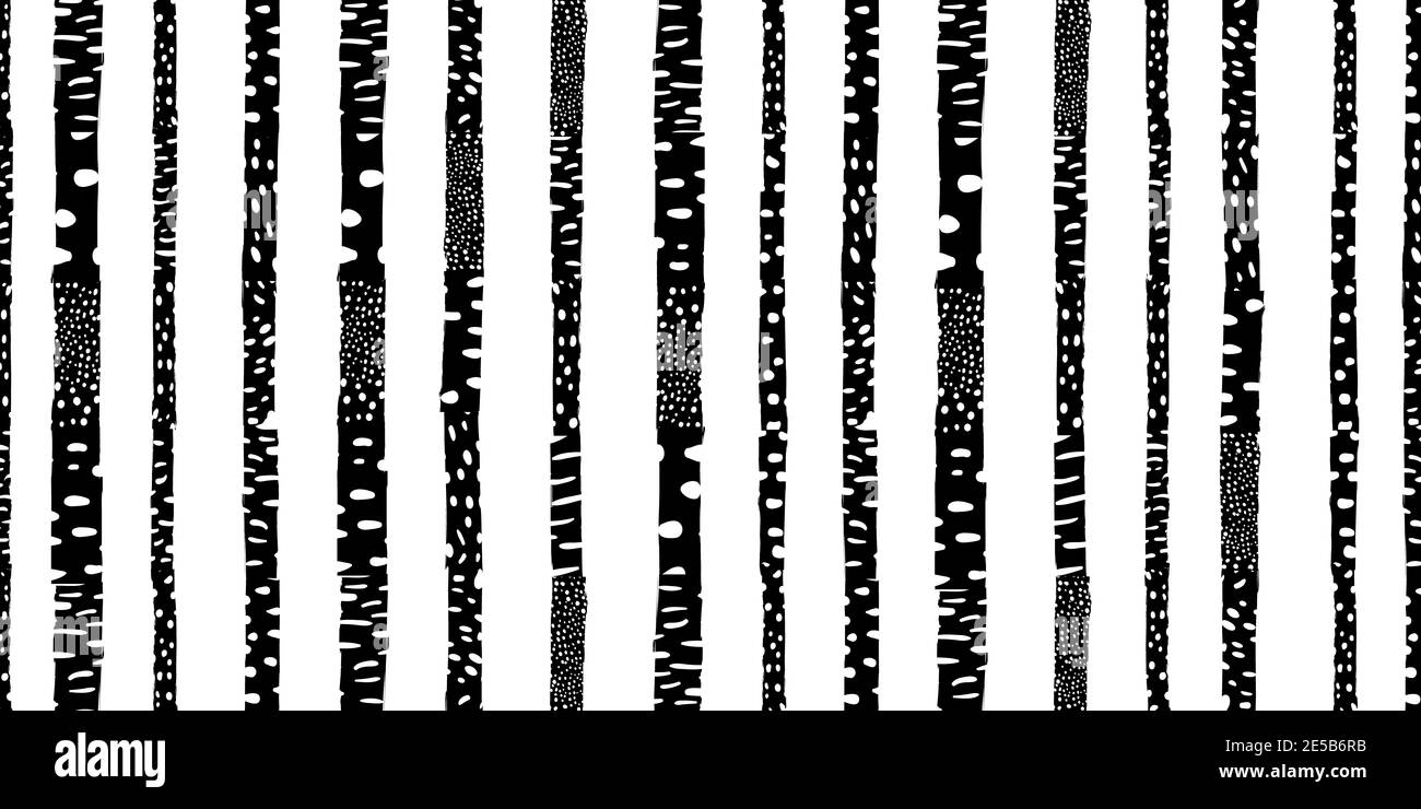 Abstract vertical monochrome striped grunge pattern Hand drawn black ...