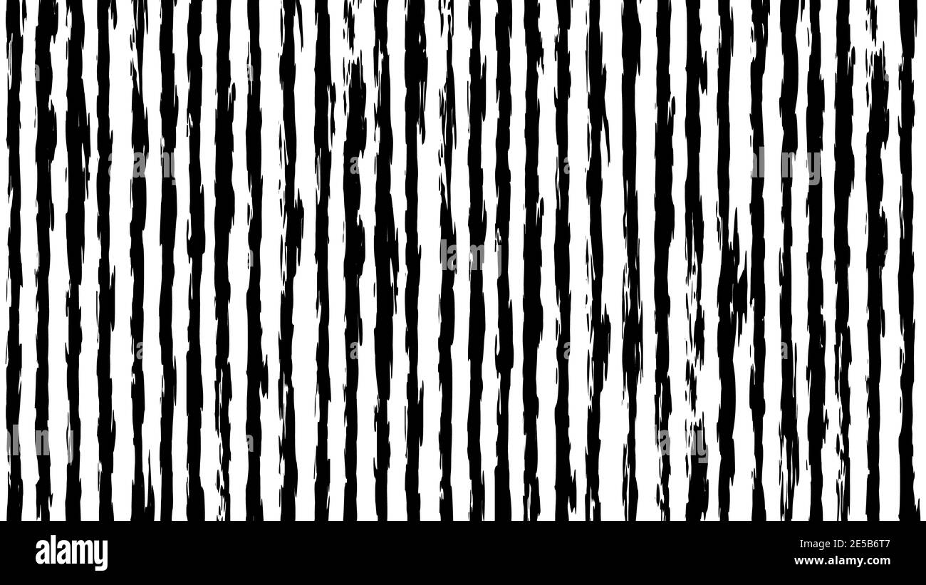 Abstract vertical monochrome striped grunge pattern Hand drawn black ...