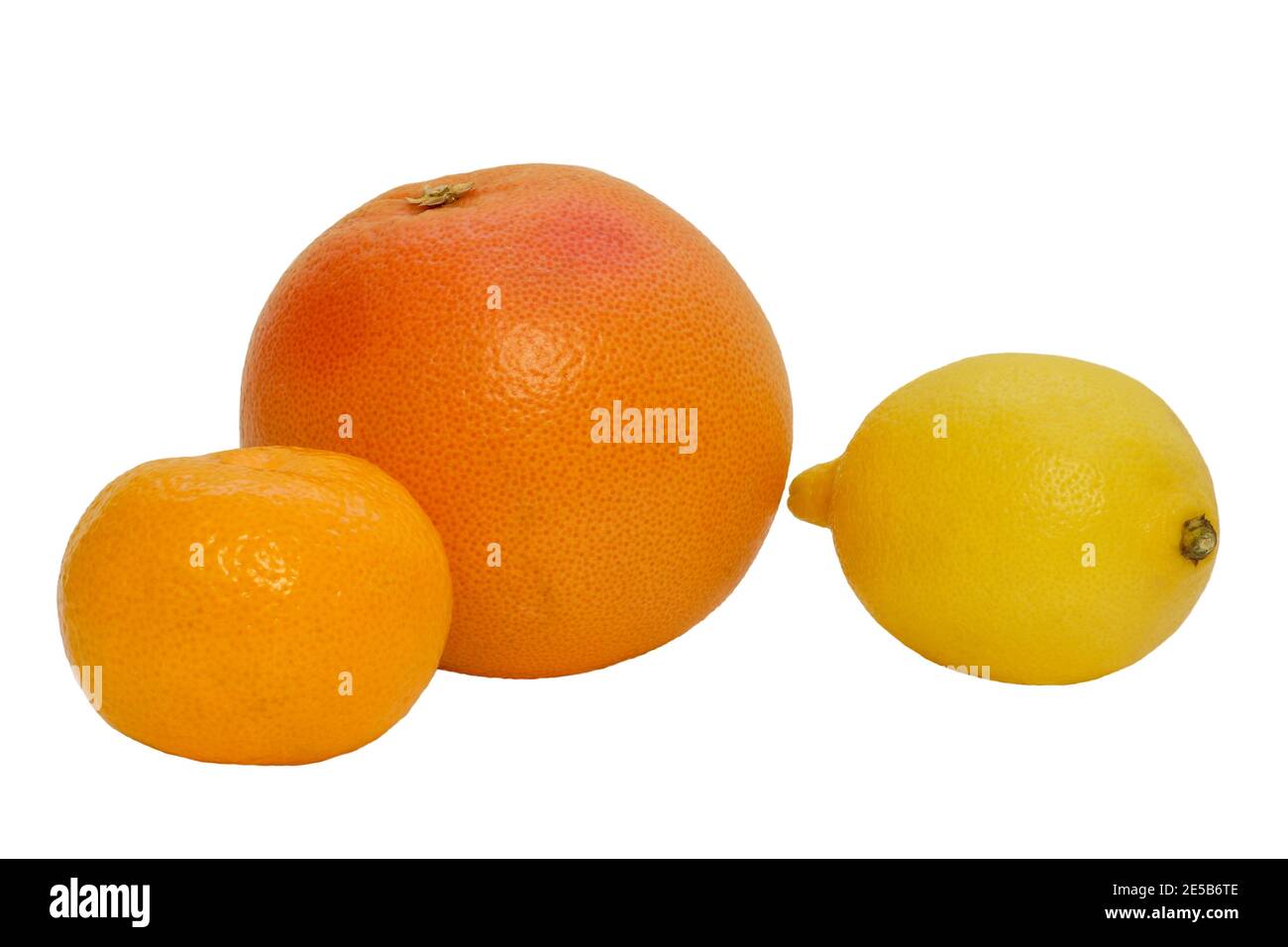 Image of tangerine grapefruit and lemon on white background Stock Photo ...