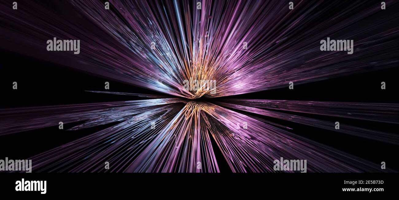 3D illustration of abstract background, vanishing point, futuristic ...