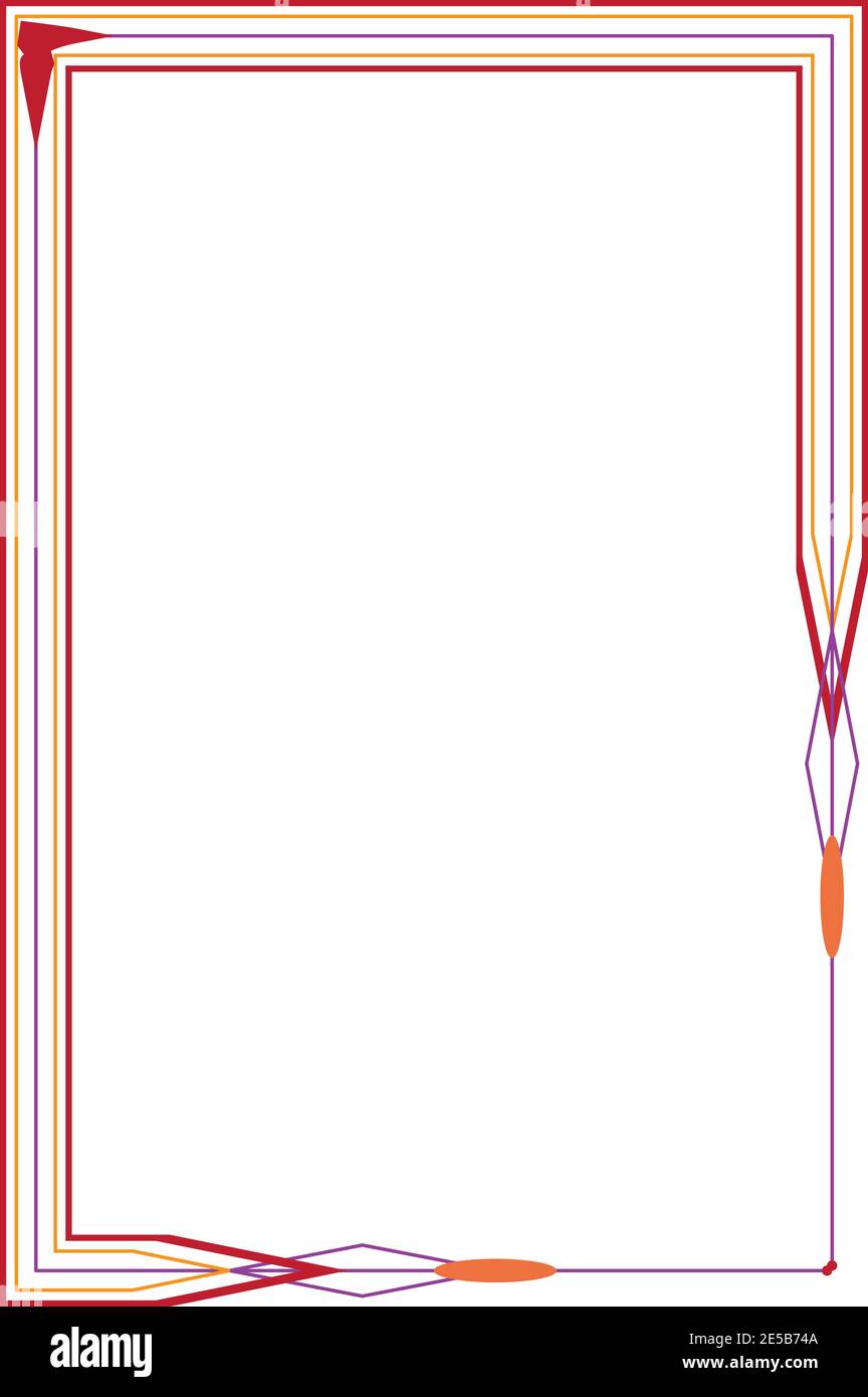 A vertical illustration of a lined frame with a blank space Stock Photo ...