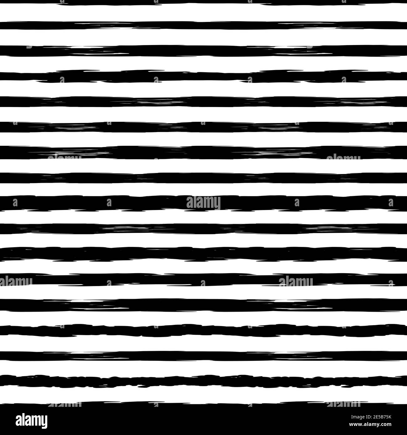 Abstract horizontal monochrome striped grunge pattern Hand drawn black ...