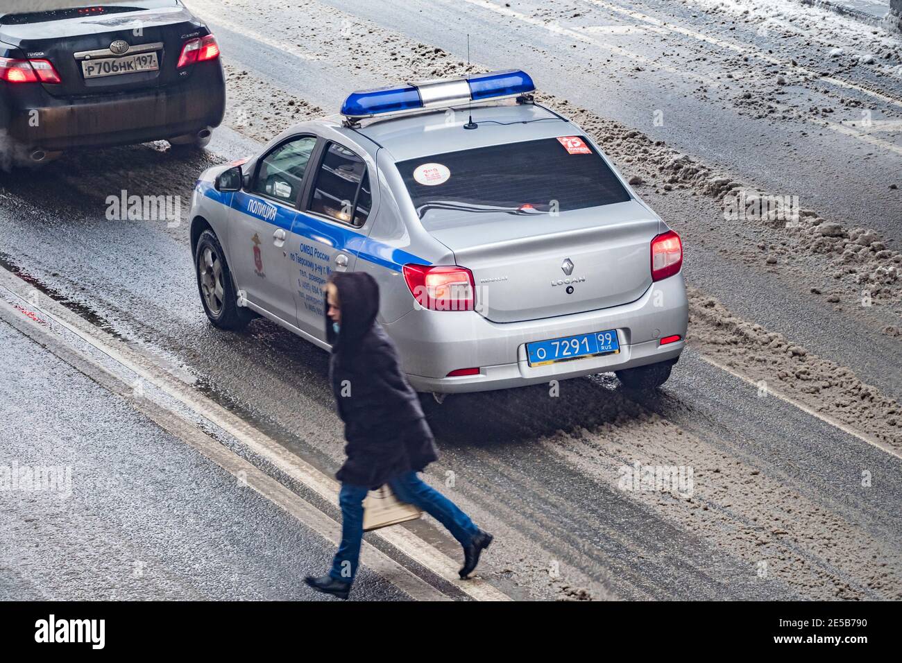 Russia, Moscow. Russian police car Stock Photo - Alamy