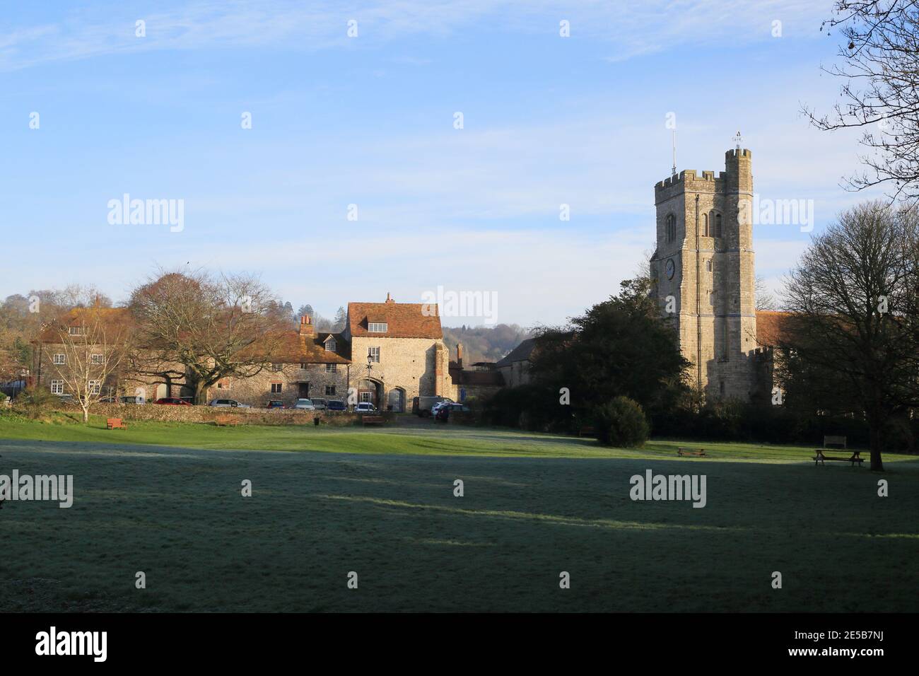 View of Archbishop's Palace and Church of St Peter and St Paul across ...