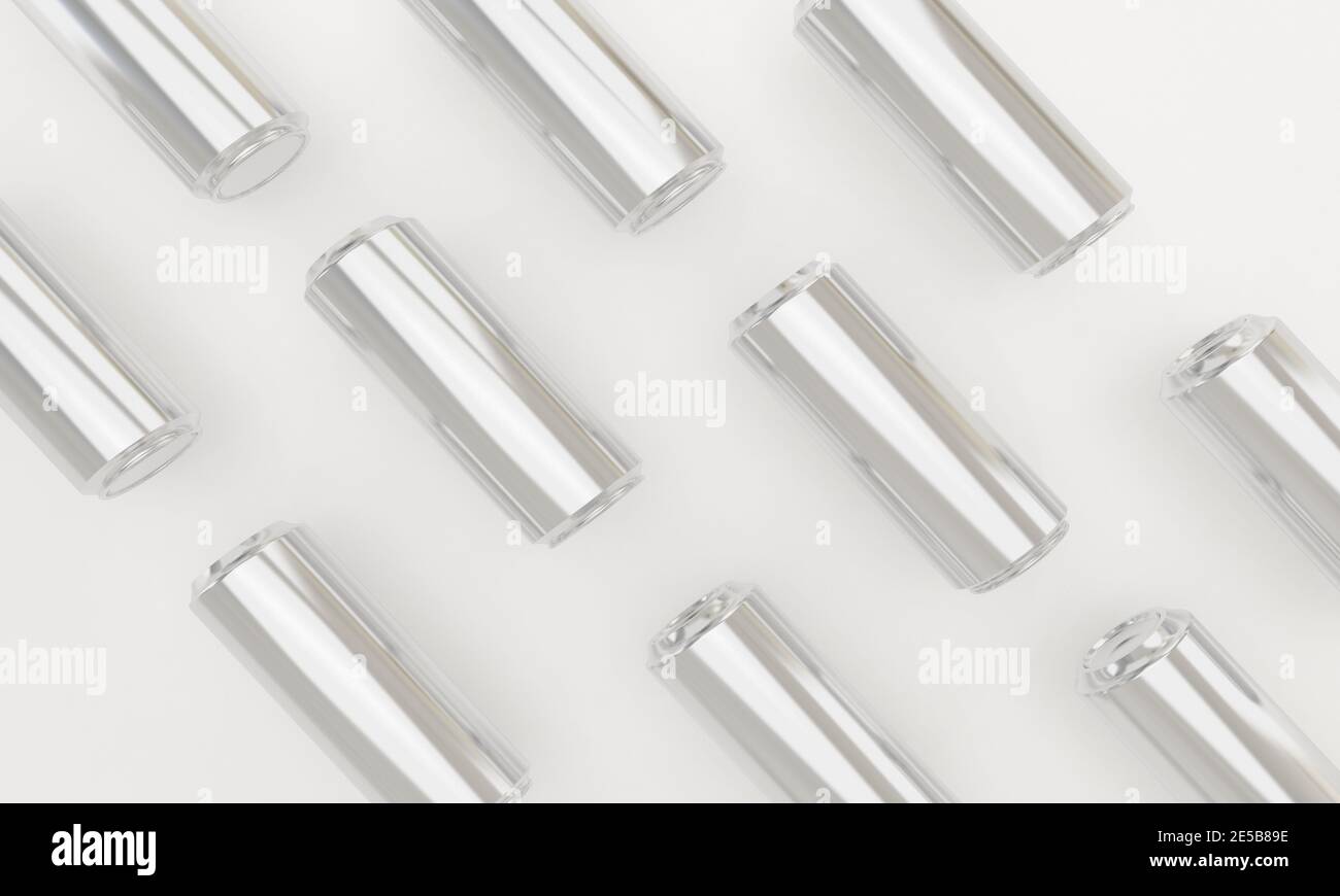 3d render of glass cylinders on a white background Stock Photo - Alamy