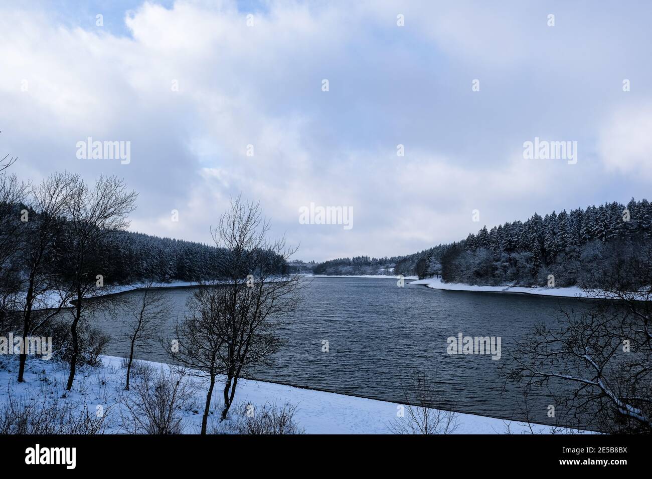 Butgenbach lake in winter with snow Stock Photo - Alamy