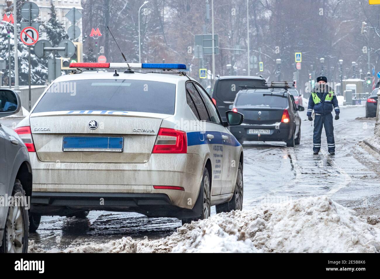 Russia, Moscow. Russian police car Stock Photo - Alamy