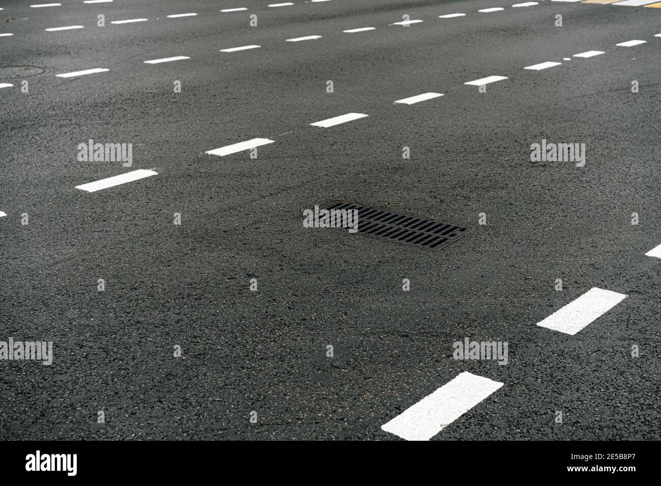 Asphalt street road with markings evening background Stock Photo - Alamy