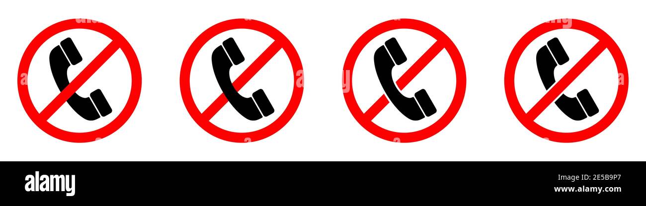 Stop phone sign. No phone. No phone sign isolated. Forbidden cell phone ...