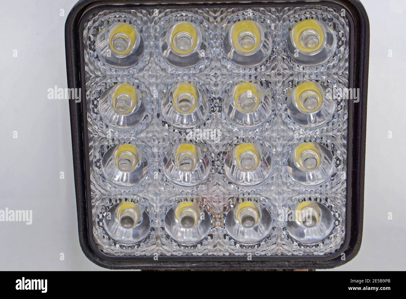 One square shape led aux lights reflector at vehicle Stock Photo - Alamy