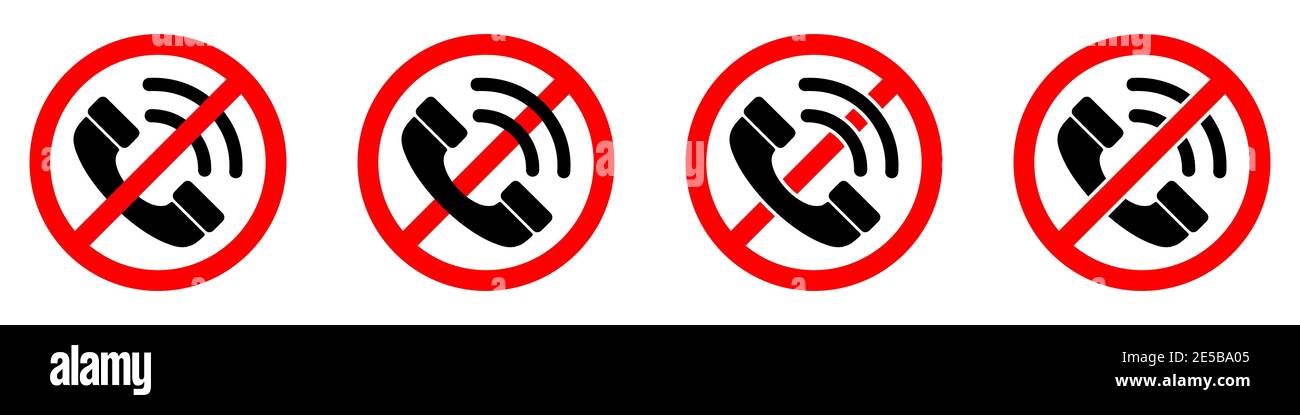 Stop phone sign. No phone. No phone sign isolated. Forbidden cell phone ...