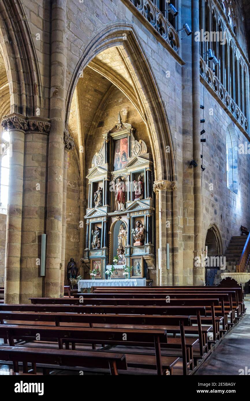 Interior of San Salvador church in Getaria, Basque Country in Spain ...