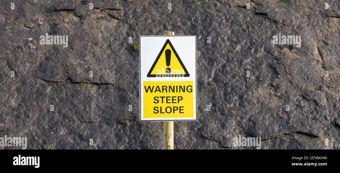 Steep slope caution sign hi-res stock photography and images - Alamy