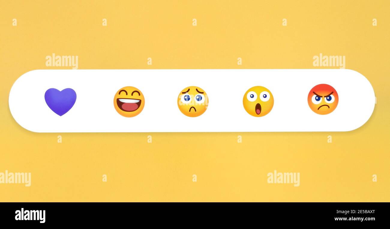 Kiev, Ukraine - January 12, 2021: Viber like button Emoji Reactions on ...