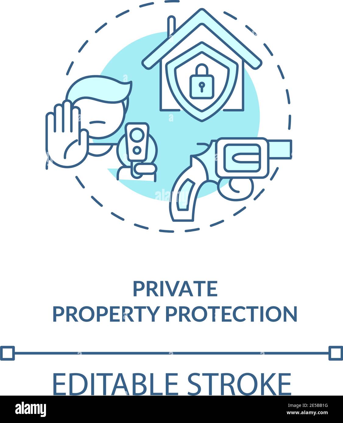 Private property protection turquoise concept icon Stock Vector Image ...