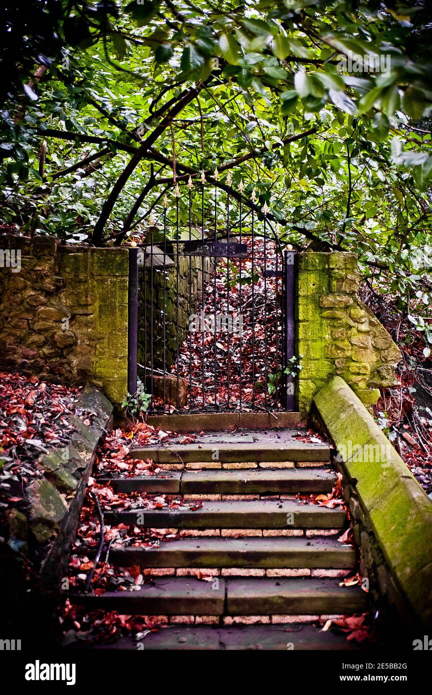 These steps and gate are located just outside Llandaff Cathedral in ...