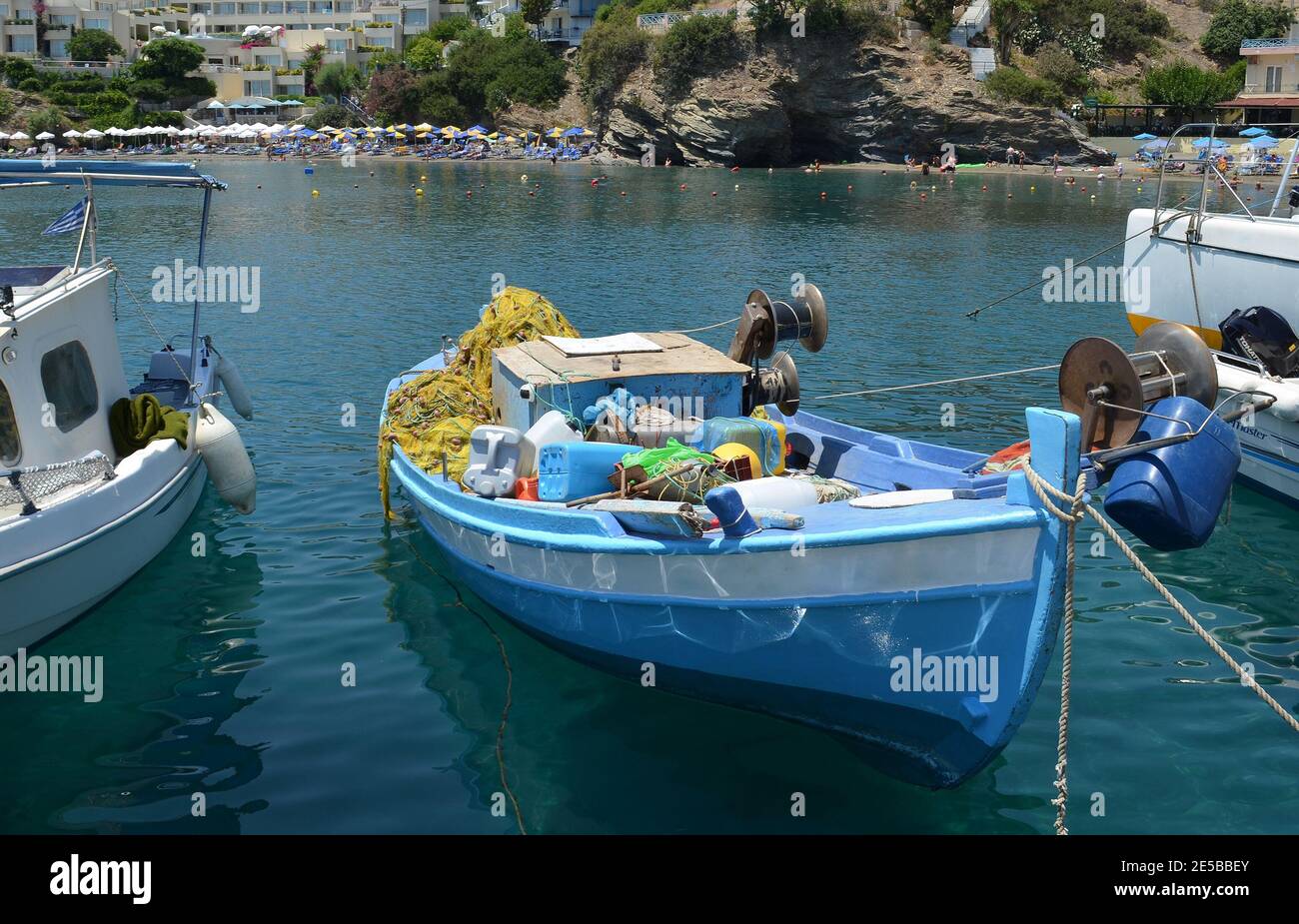 Fishing boats at Bali harbor, Crete, Greece Stock Photo - Alamy