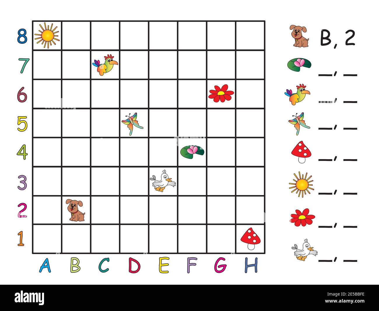 game for children find the objects Stock Photo - Alamy